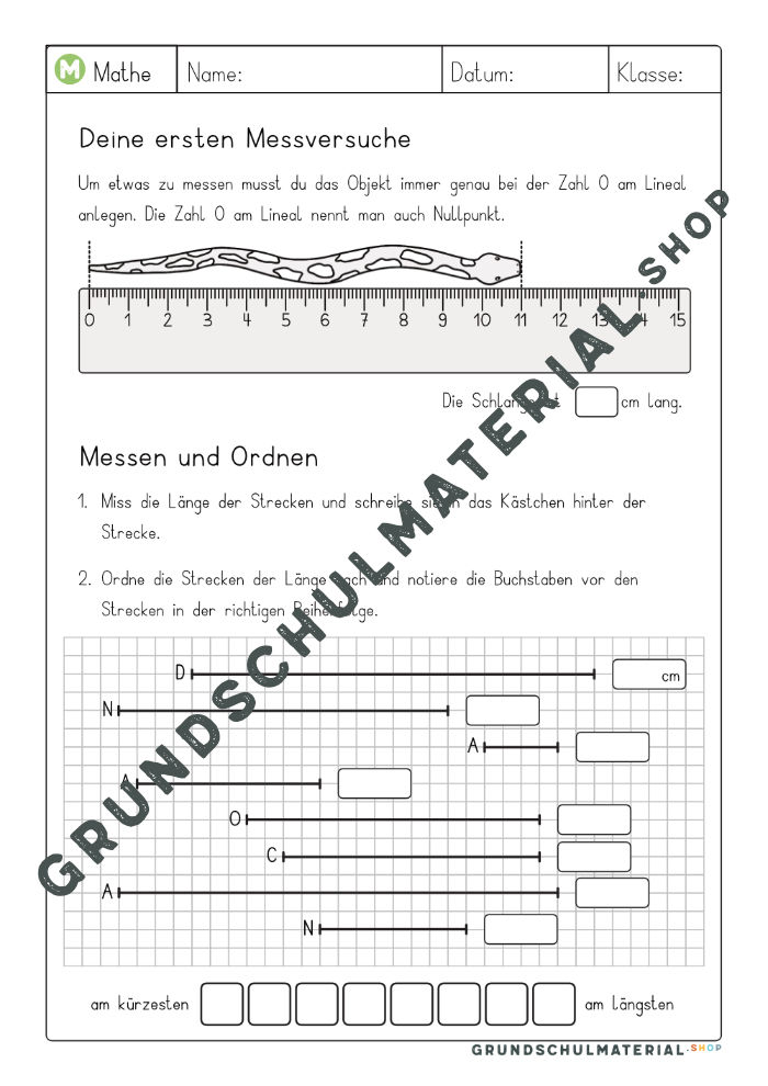 Längen messen mit dem Lineal